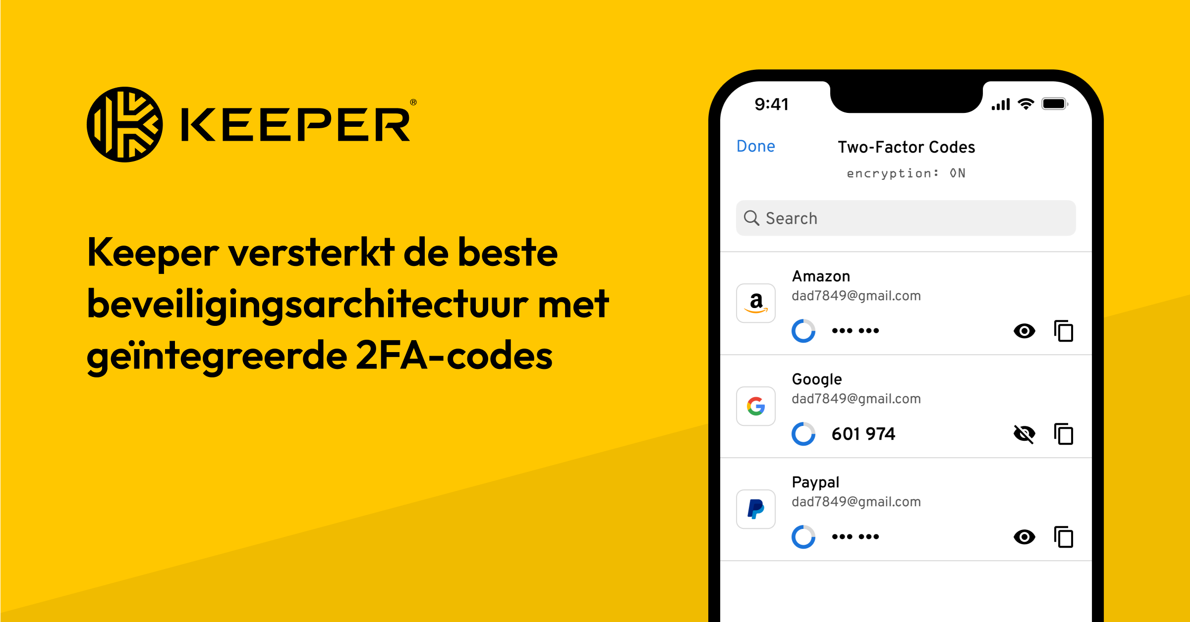 Geïntegreerde 2FA-codes (tweefactorauthenticatie) met Keeper