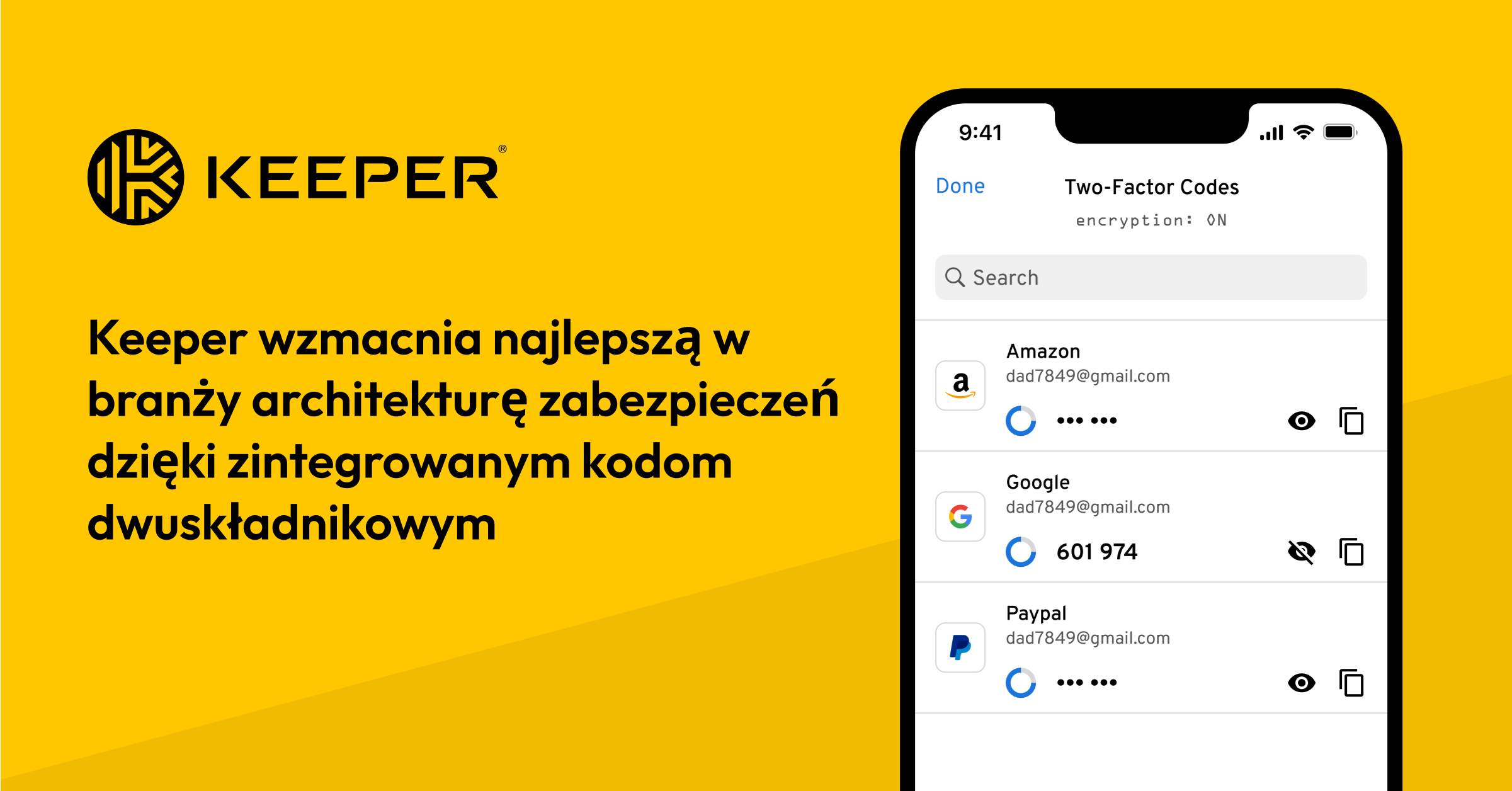 Keeper i zintegrowane kody uwierzytelniania dwuskładnikowego (2FA)
