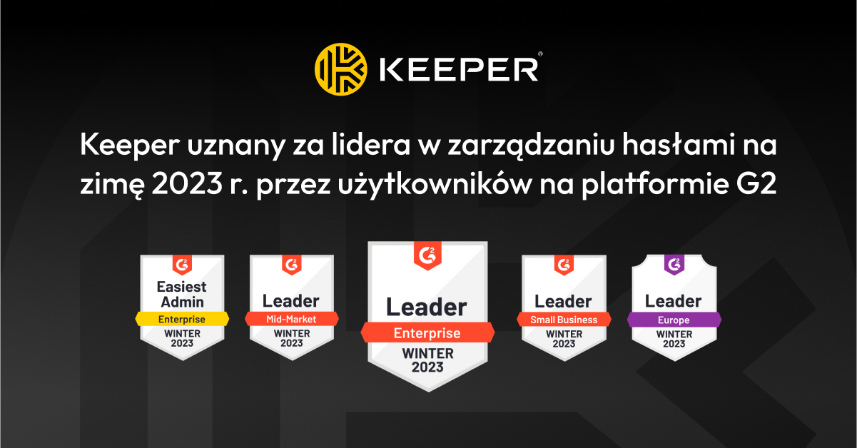 Keeper uznany za lidera w zarządzaniu hasłami przez G2 – Keeper