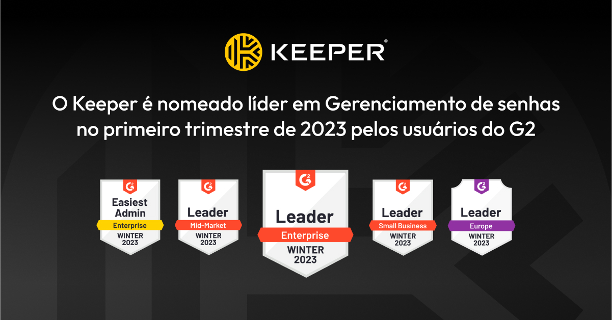 Keeper nomeado líder em gerenciamento de senhas pelo G2 — Keeper