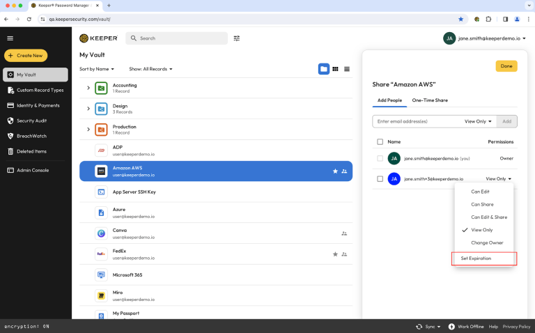 Keeper Protects From Stolen Credentials With Secure Time-Limited Access