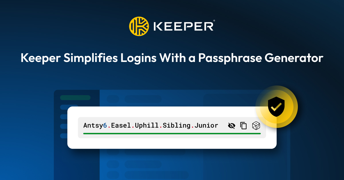 Keeper Simplifies Logins With a Passphrase Generator