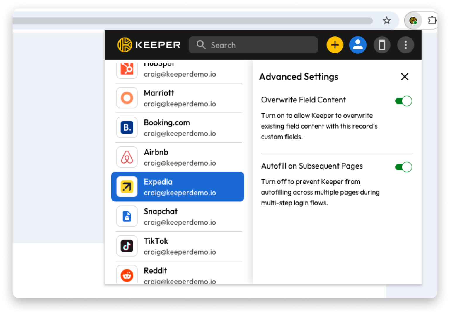 Keeper ajoute des correctifs de remplissage automatique, un contrôle amélioré et la prise en ...